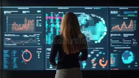 Professional Analyzing Data Visualizations On Multiple Digital Screens
