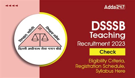 Dsssb 2023 Exam Notification Exam Date Apply Online