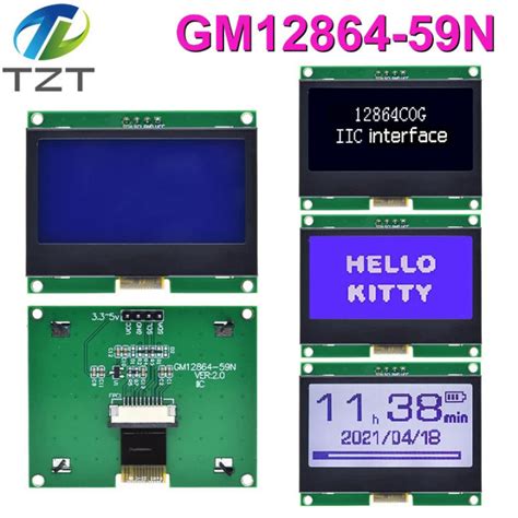Tzt 12864 Iic Lcd โมดูล128x64 I2c St7567s Cog กราฟิกหน้าจอแสดงผลบอร์ด