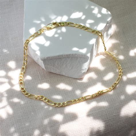 9ct Yellow Gold Figaro Chain Bracelet