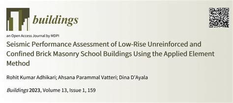 New Journal Article On The Seismic Performance Assessment Of Non Engineered Masonry Schools
