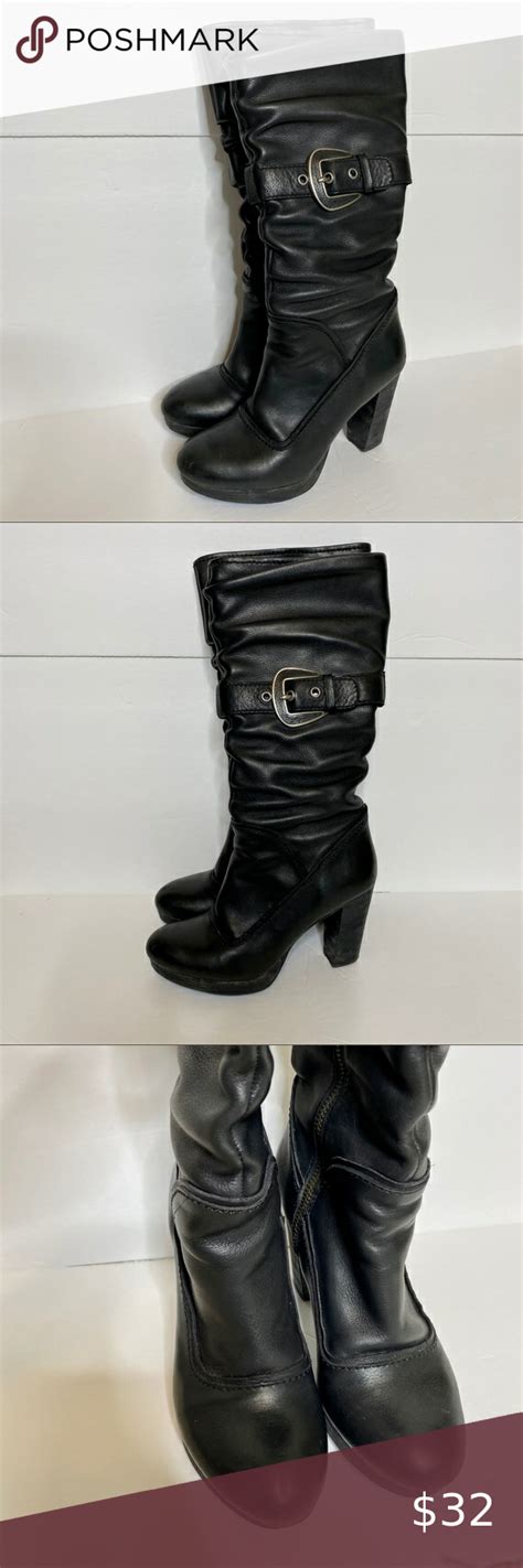 💗 315 Nine West Leather Boots Sz 7 Boots Leather Boots Heeled Boots