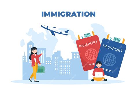Plantilla De Inmigración Ilustración Plana De Dibujos Animados