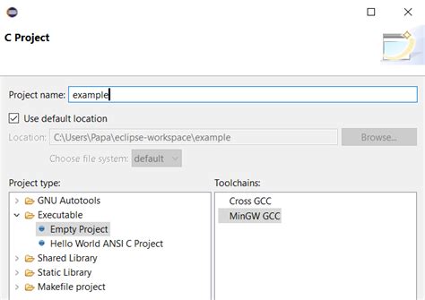 DLL With MinGW GCC Toolchain In Eclipse IDE