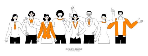 사업가 그룹 캐릭터 평면적이고 미니멀한 벡터 일러스트 레이 션 디자인 스타일 팀워크 개념 다양한 액션으로 표현합니다 사무 계획 사고 및 경제 분석 분야에서 일하는 사람들