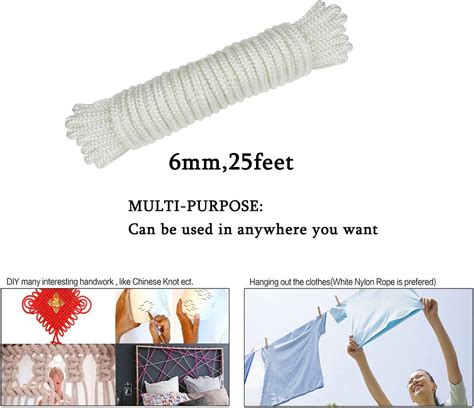 6mm 14 Inch Nylon Braidedmulti Purpose Flagline Ropehigh Strength