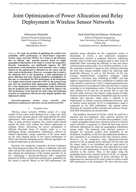 Pdf Joint Optimization Of Power Allocation And Relay Deployment In