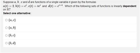 Solved Suppose A B C And D Are Functions Of A Single Chegg