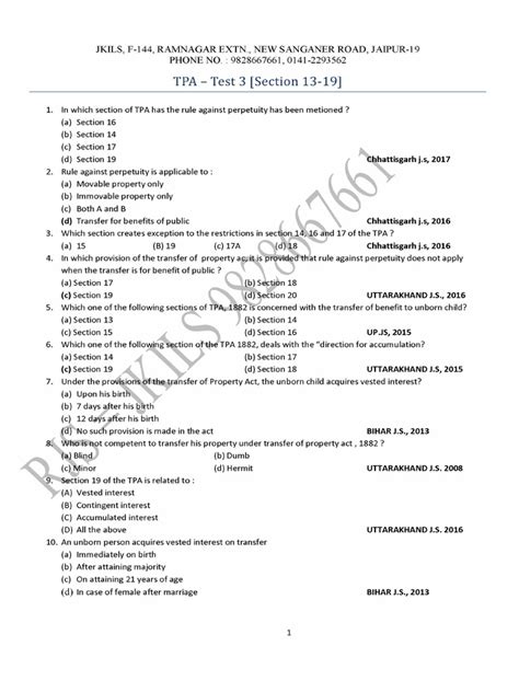 Tpa Test 3 Section 13 19 Pdf