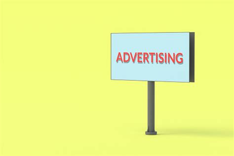 노란색 배경에 비문 광고와 하나의 광고판 비즈니스 개념 진흥 대행사 정보 공지 공간을 복사합니다 3d 렌더 0명에 대한 스톡 사진 및 기타 이미지 Istock