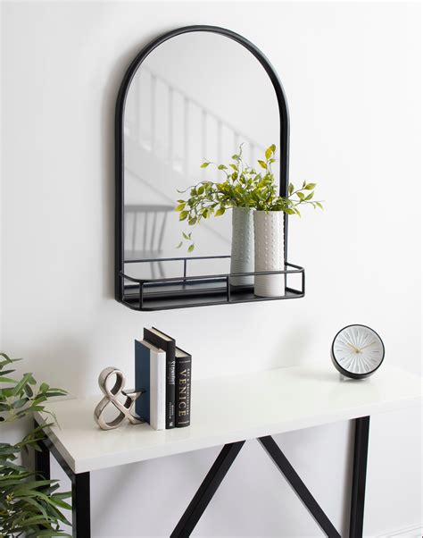Kate And Laurel Estero Modern Arched Mirror With Shelf 20 X 28 Gold