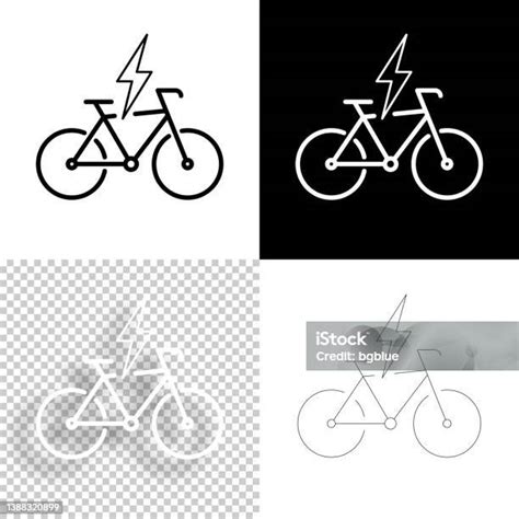 전기 자전거를 담당합니다 디자인 아이콘입니다 빈 흰색 및 검은색 배경 선 아이콘 전기자전거에 대한 스톡 벡터 아트 및 기타 이미지 전기자전거 Cycling Event