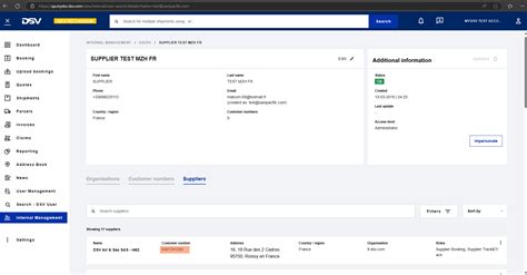 supplier role dsv developer portal