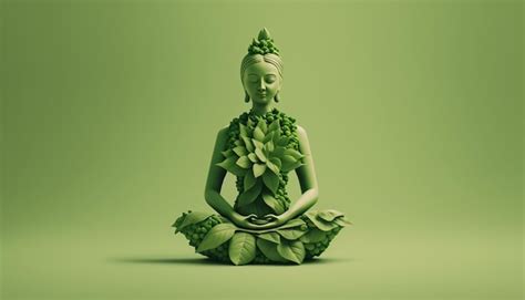 21 De Junho Dia Internacional Da Ioga Mulher Feita Folhas Verdes Em