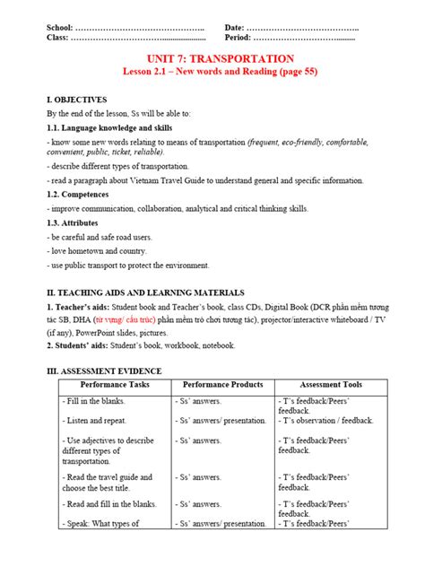 Unit 7 Lesson 2 Part 1 New Words And Reading Pdf Human Communication Learning
