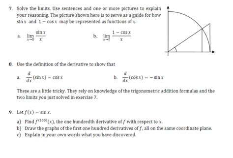 Solved 7 Solve The Limits Use Sentences And One Or More Chegg Com