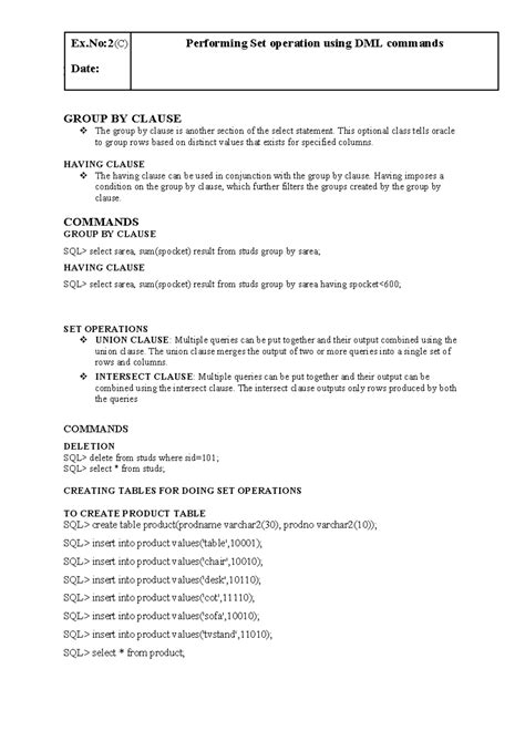 Ex 2c Lab Pgms Ex 2c GROUP BY CLAUSE The Group By Clause Is Another