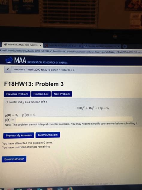 Solved Webwork Math 2090 Fall2018xc
