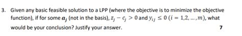 solved 3 given any basic feasible solution to a lpp where