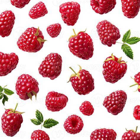Ai Generated Raspberries Pile On The Floor Top View Healthy Organic
