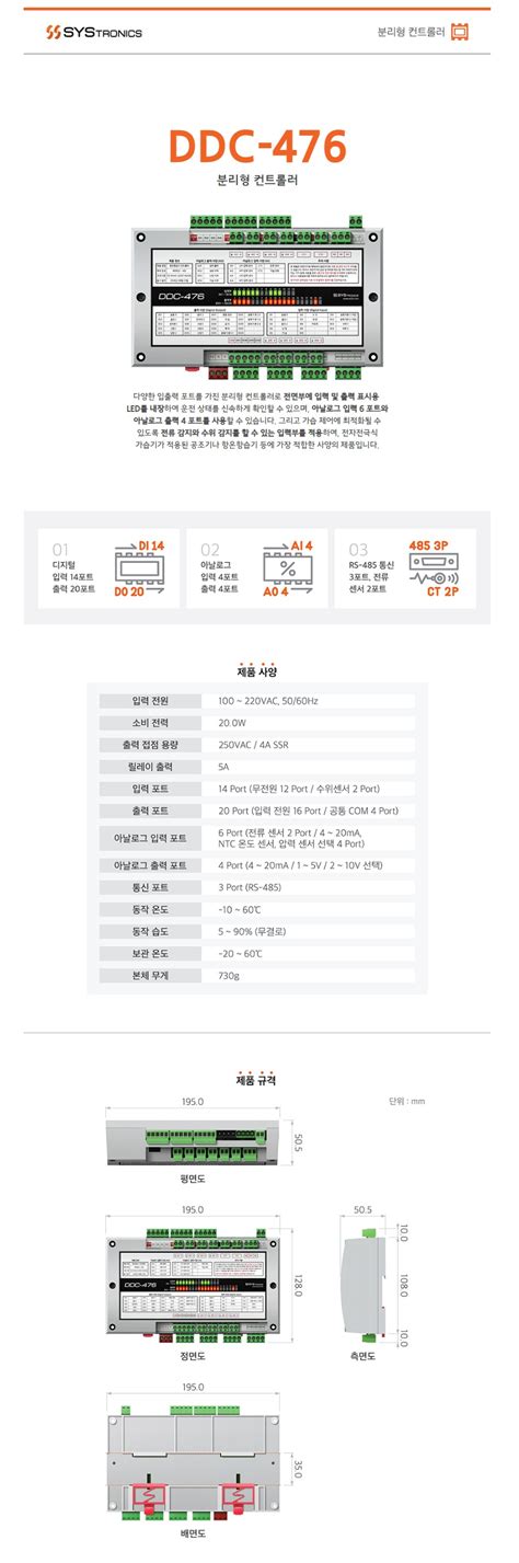 BỘ ĐiỀu KhiỂn Ddc 476 Systronics 본체 컨트롤러