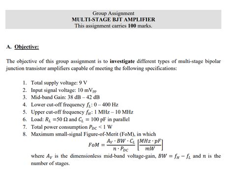 Solved Group Assignment Multi Stage Bjt Amplifier This