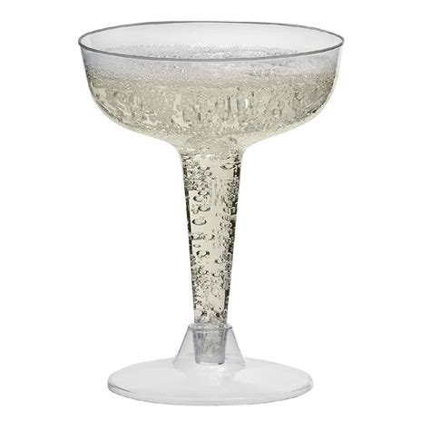 Party Essentials Disposable Hard Plastic Two Piece 4 Oz Toasting
