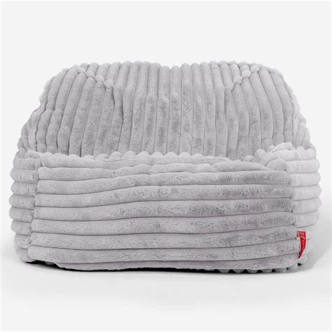 Lounge Pug Der Slouchy Sitzsack Sessel Ultra Plüsch Cord Grau Big