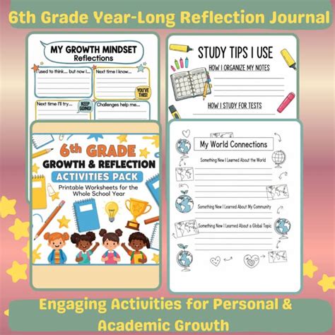 6th Grade Year Long Reflection Journal Engaging Activities For Personal