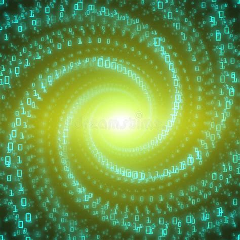 Vector Data Flow Visualization Green Big Data Flow As Binary Numbers