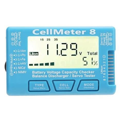 Testeur de tension de testeur de capacité de batterie numérique pour LiPo Life Li Ion NiMH Nicd