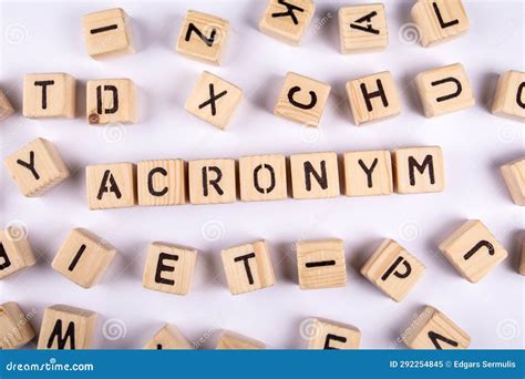 Acronym Concept Wooden Alphabet Blocks On A White Background Stock