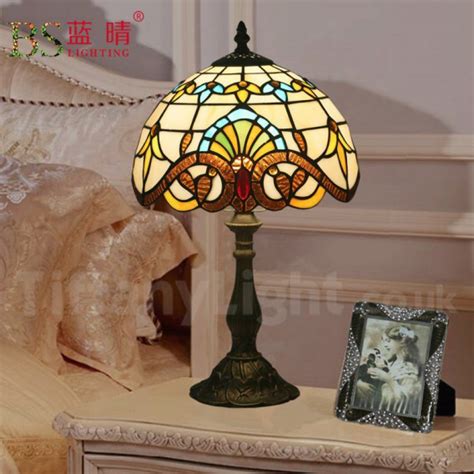 10 Inch European Stained Glass Baroque Style Tiffany Table Lamp