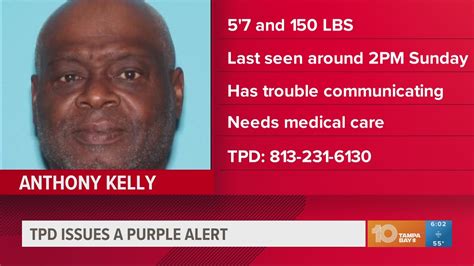 Tampa Police Purple Alert Issued For Missing Man