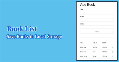 Github Behzadghotbifar Book List A Book List Based On Java Script