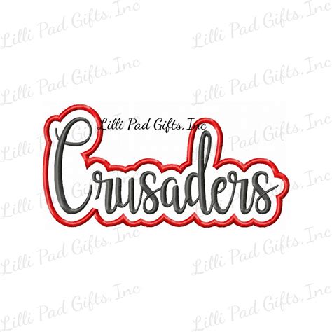 Crusaders Script Outline Applique Machine Embroidery Design 12
