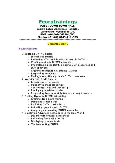 Dynatrace Training In Hyderabad Ecorptrainings Pdf