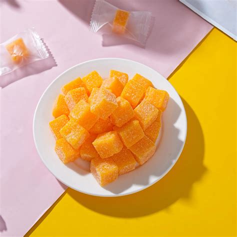 Mango Cube Gummy Candy Candy Sweets Gummy Chinese Sweets