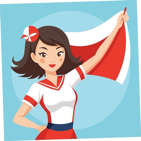 A Woman In A Sailor Uniform Holds A Flag That Says She Is Holding A