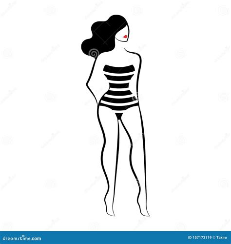 Mujer En Traje De Ba O Ilustraci N Del Vector Ilustraci N De Compras