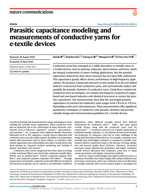 pdf parasitic capacitance modeling and measurements of conductive