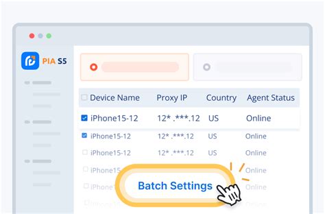 Mobile Device Group Control Pia S5 Proxy