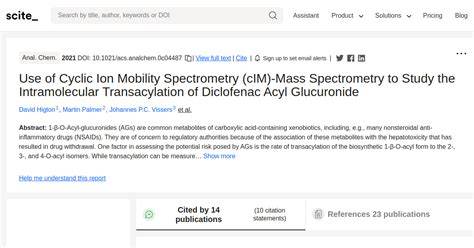 Citation Report Use Of Cyclic Ion Mobility Spectrometry Cim Mass