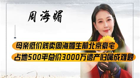 母親賤賣周海媚生前豪宅，占地500平總價3000萬，遺產歸屬成難題 Youtube