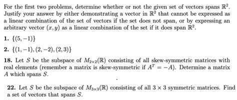 Solved For The First Two Problems Determine Whether Or Not