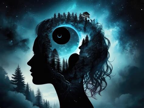 Premium Ai Image Double Exposure The Silhouette Of A Girl And The