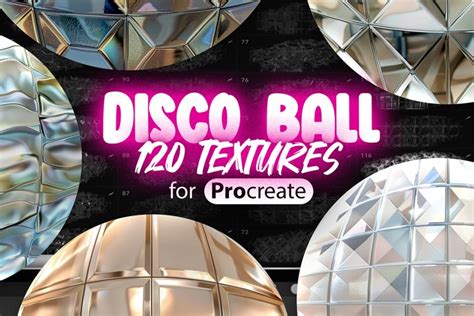 120 Procreate Disco Ball Texture Brushes
