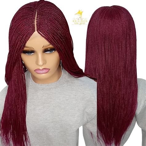 Micro Braid Wig On 24 Braided Lace Front Wig Synthetic Braided Wig