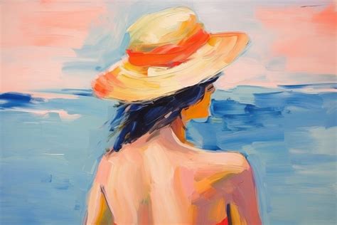 Woman And Sea Painting Adult Free Photo Illustration Rawpixel