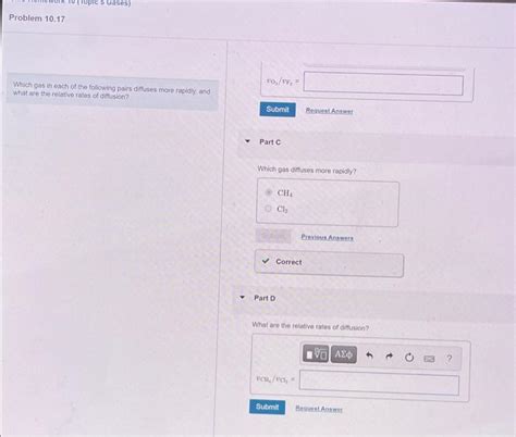 Solved Which Gas In Each Of The Following Pairs Diffuses